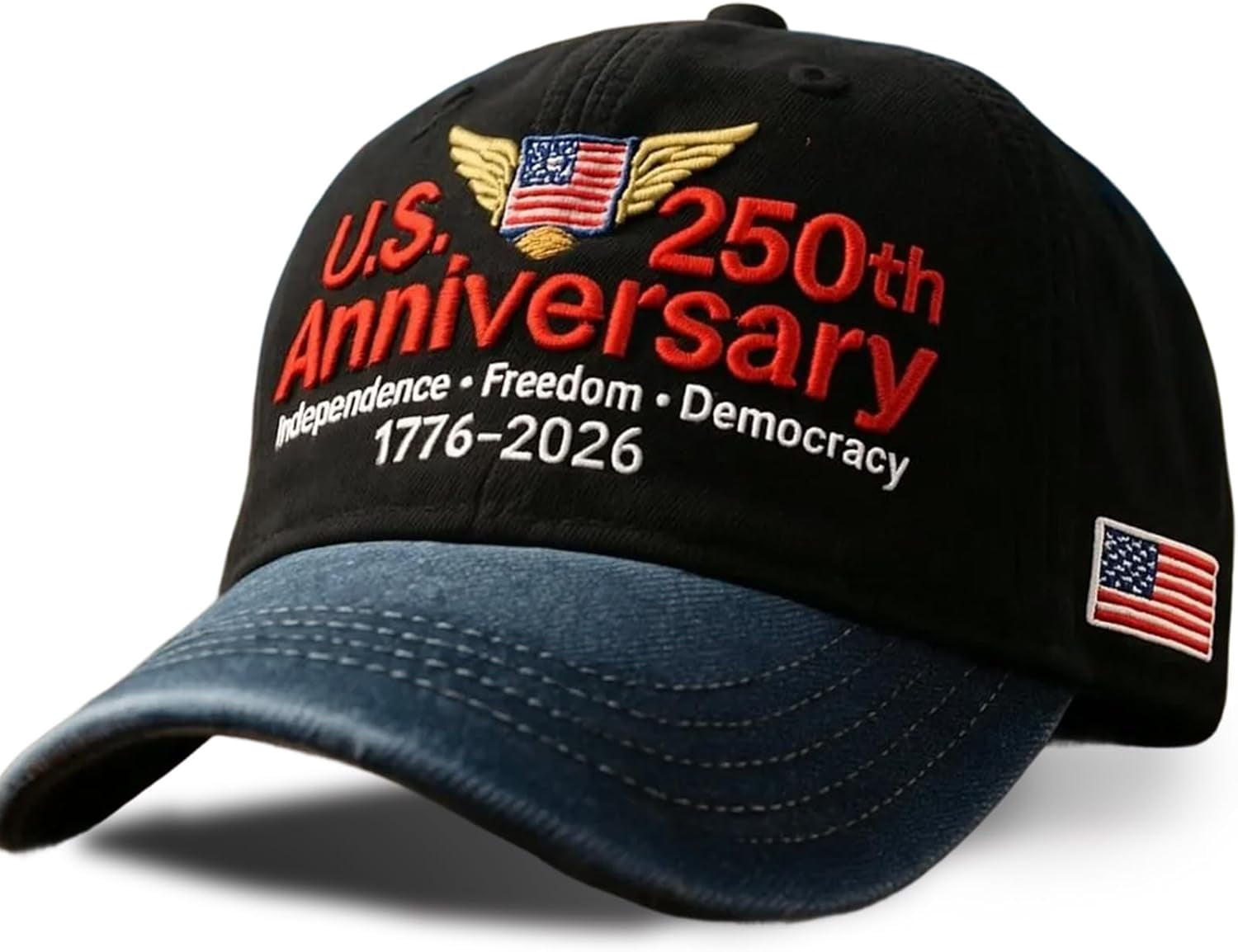 U.S. 250th Anniversary Retro Washed Cap, Adjustable U.S. 250th ...