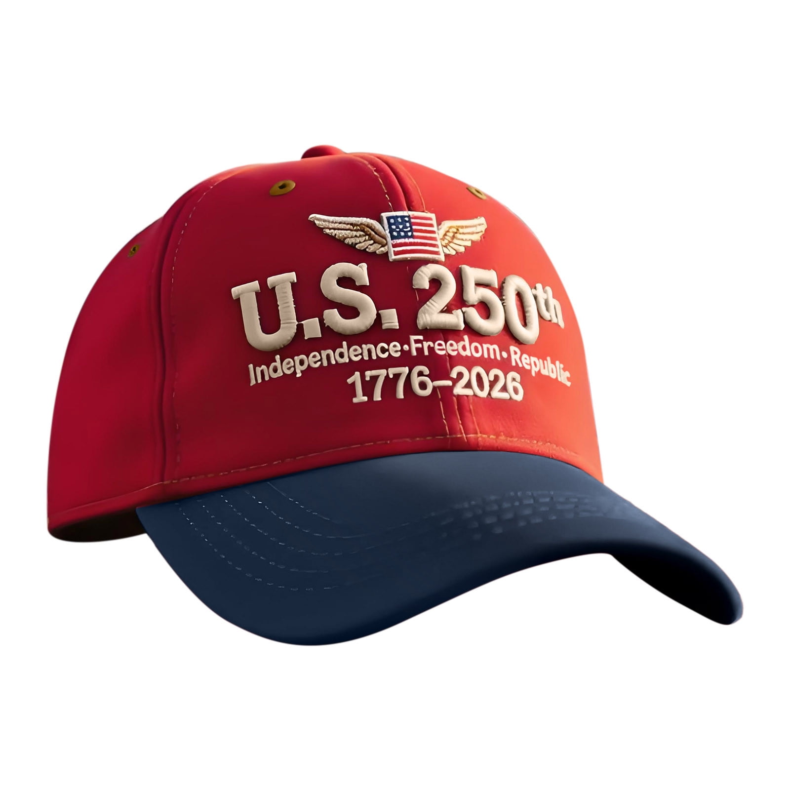 U.S. 250th Anniversary Retro Washed Cap, Tribute 250th Anniversary USA Hat, Adjustable Patriotic ...