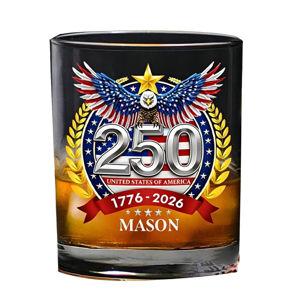 U.S. 250th Anniversary Whiskey Glass, 1776-2026 Heritage Independence ...