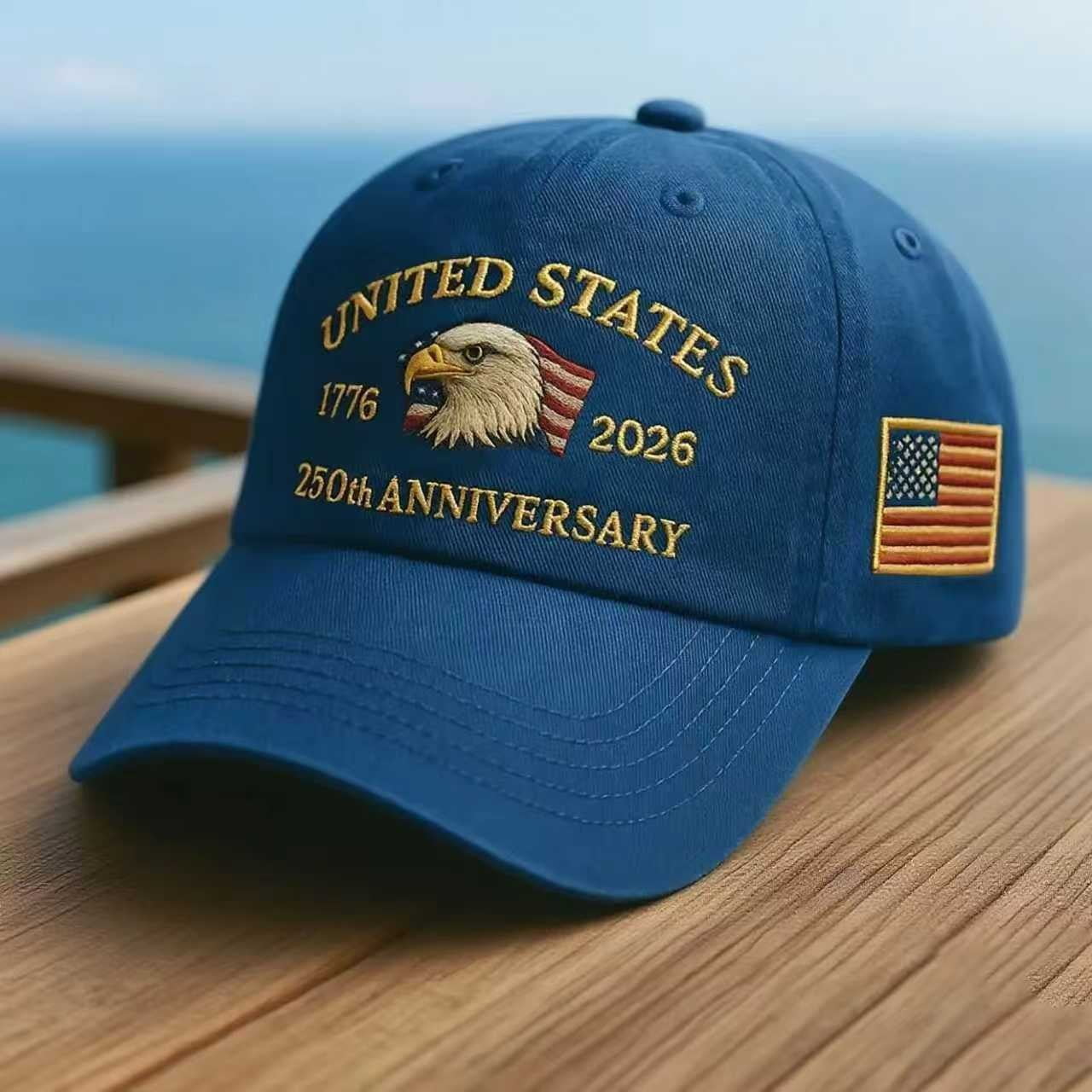 U.S.A. 250th Anniversary Commemorative Hat, Embroidered Adjustable 250 ...