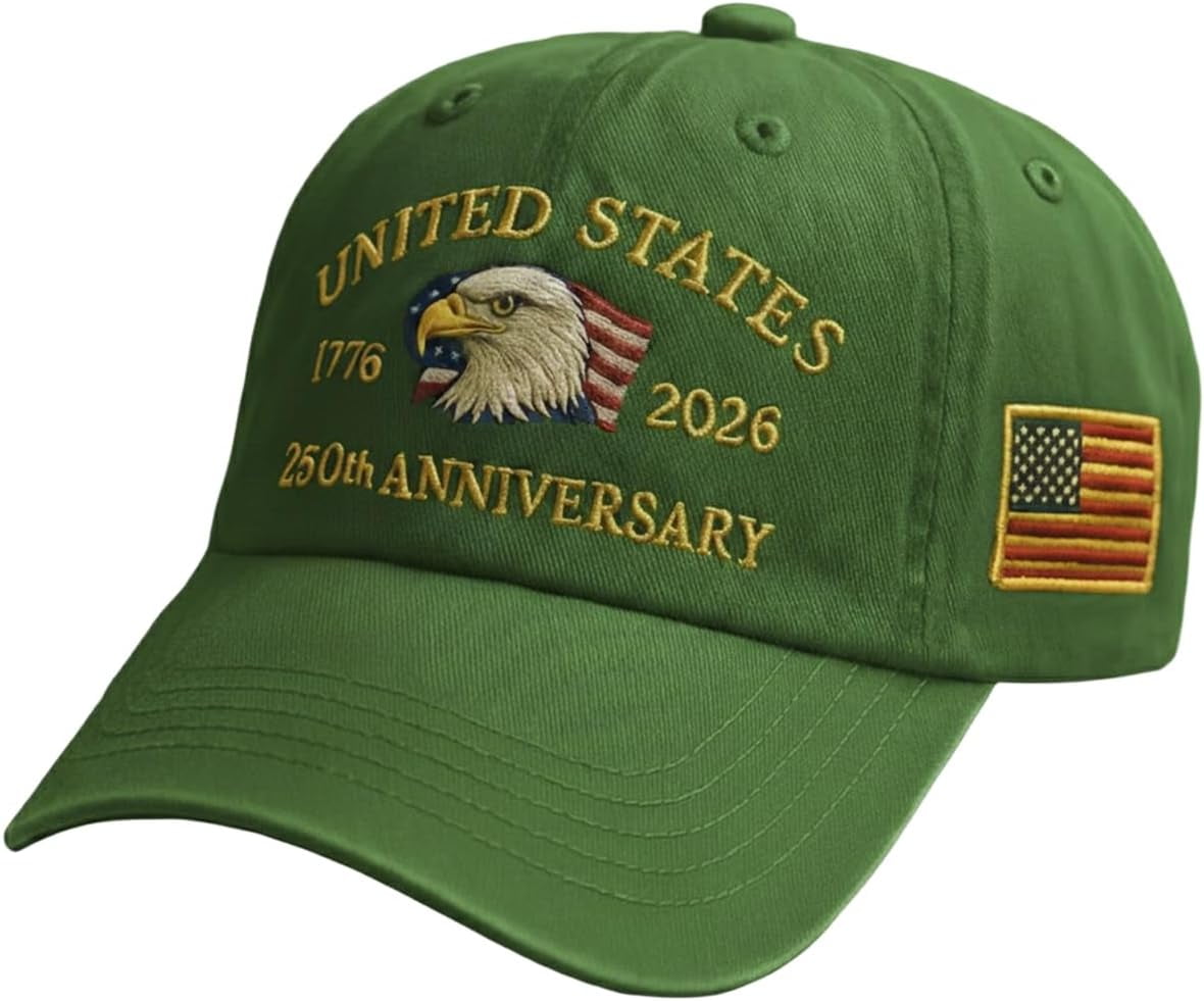 U.S.A. 250th Anniversary Commemorative Hat, Embroidered Adjustable 250 ...