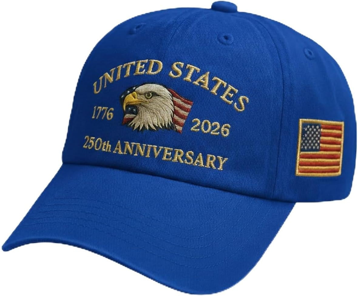U.S.A. 250th Anniversary Commemorative Hat, Embroidered Adjustable 250 ...