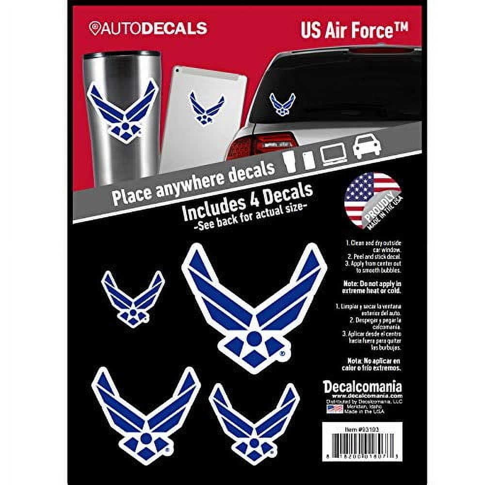 U.S. AIR Force Decals - Set of 4 Vinyl Stickers for Truck or Car ...