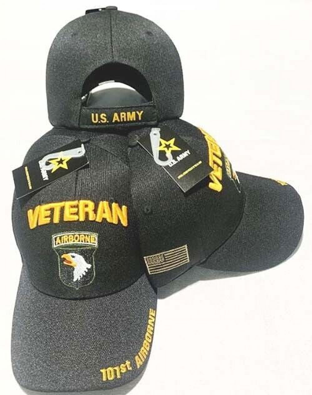 U.S. ARMY - 101ST AIRBORNE DIVISION VETERAN Military Ball Cap - Black ...