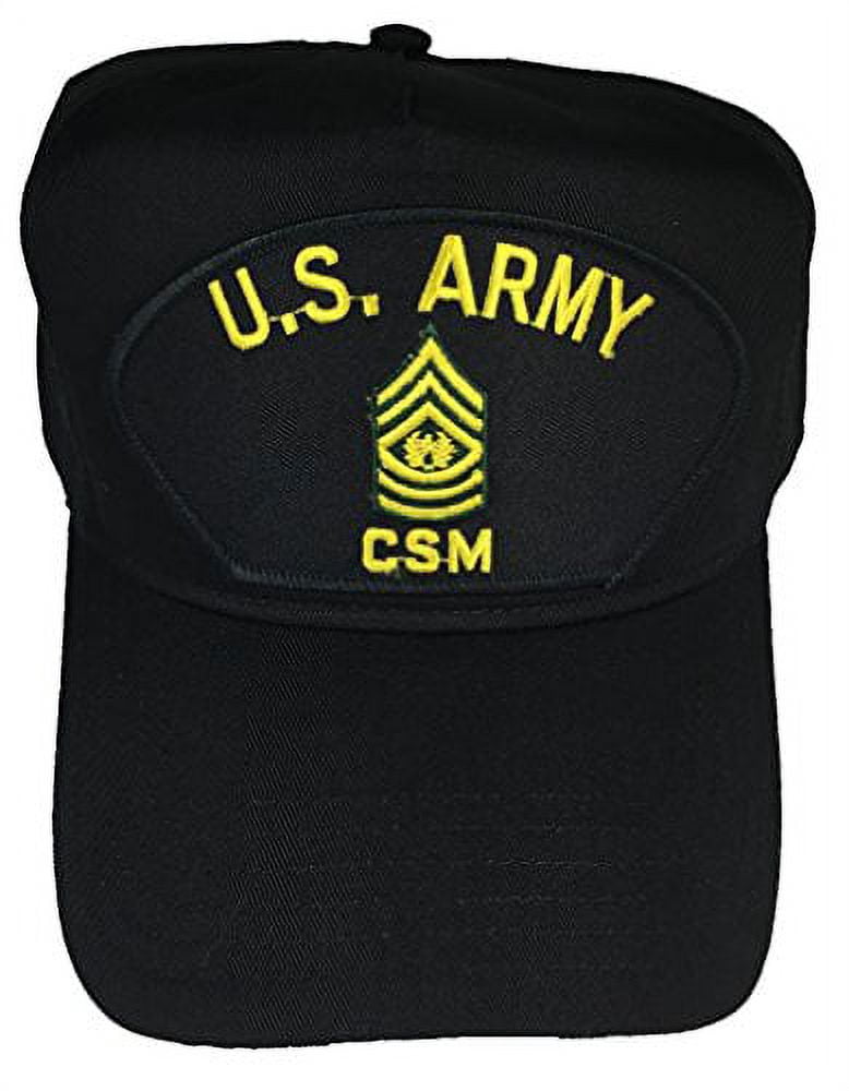 U S ARMY CSM with COMMAND SERGEANT MAJOR RANK INSIGNIA HAT - Black ...