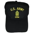 U S ARMY CSM with COMMAND SERGEANT MAJOR RANK INSIGNIA HAT - Black ...