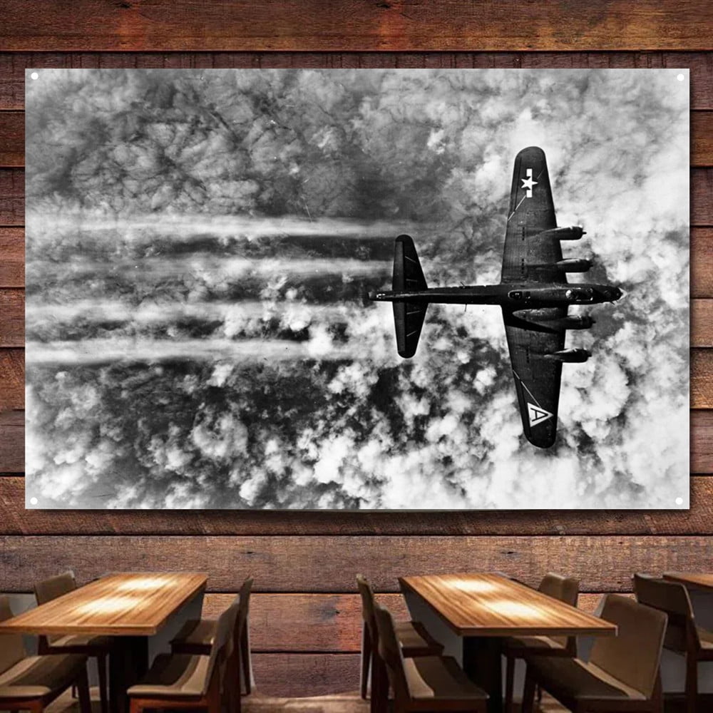U.S. Air Force B-17 heavy bomber Flag Banner Wall Chart Canvas Painting ...