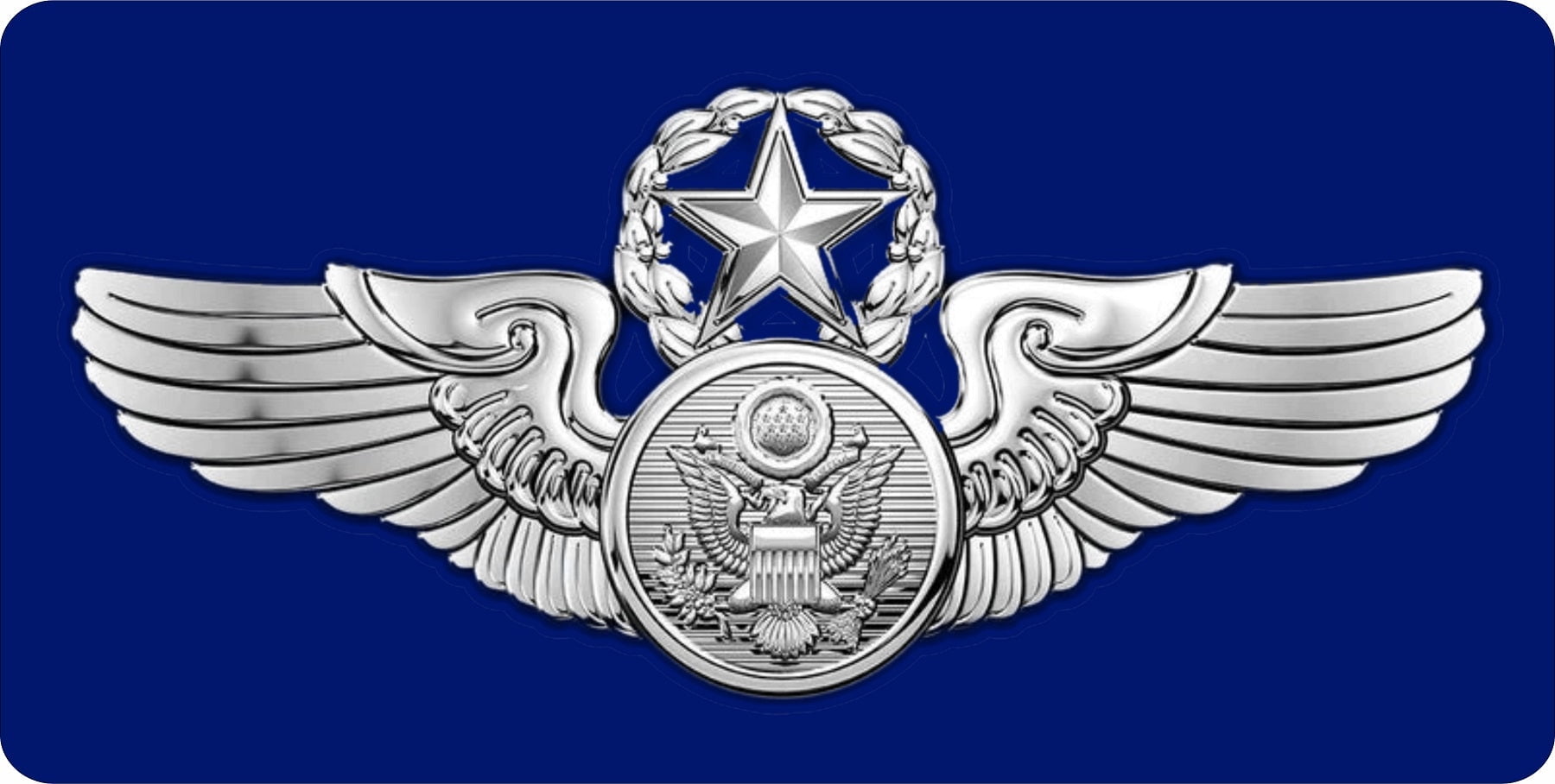 U. S. Air Force Chief Aircrew Chrome Wings Photo License Plate ...
