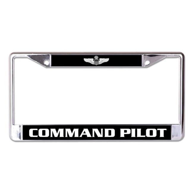 U.S. Air Force Command Pilot Black And White Background Chrome License ...