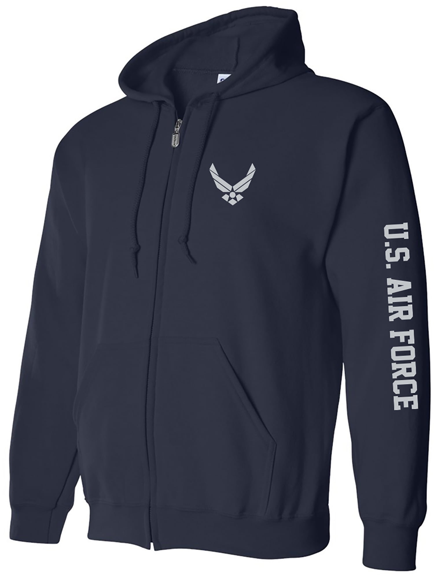U.S. Air Force Grey Sleeve Print Full-Zip Hooded Sweatshirt - Walmart.com