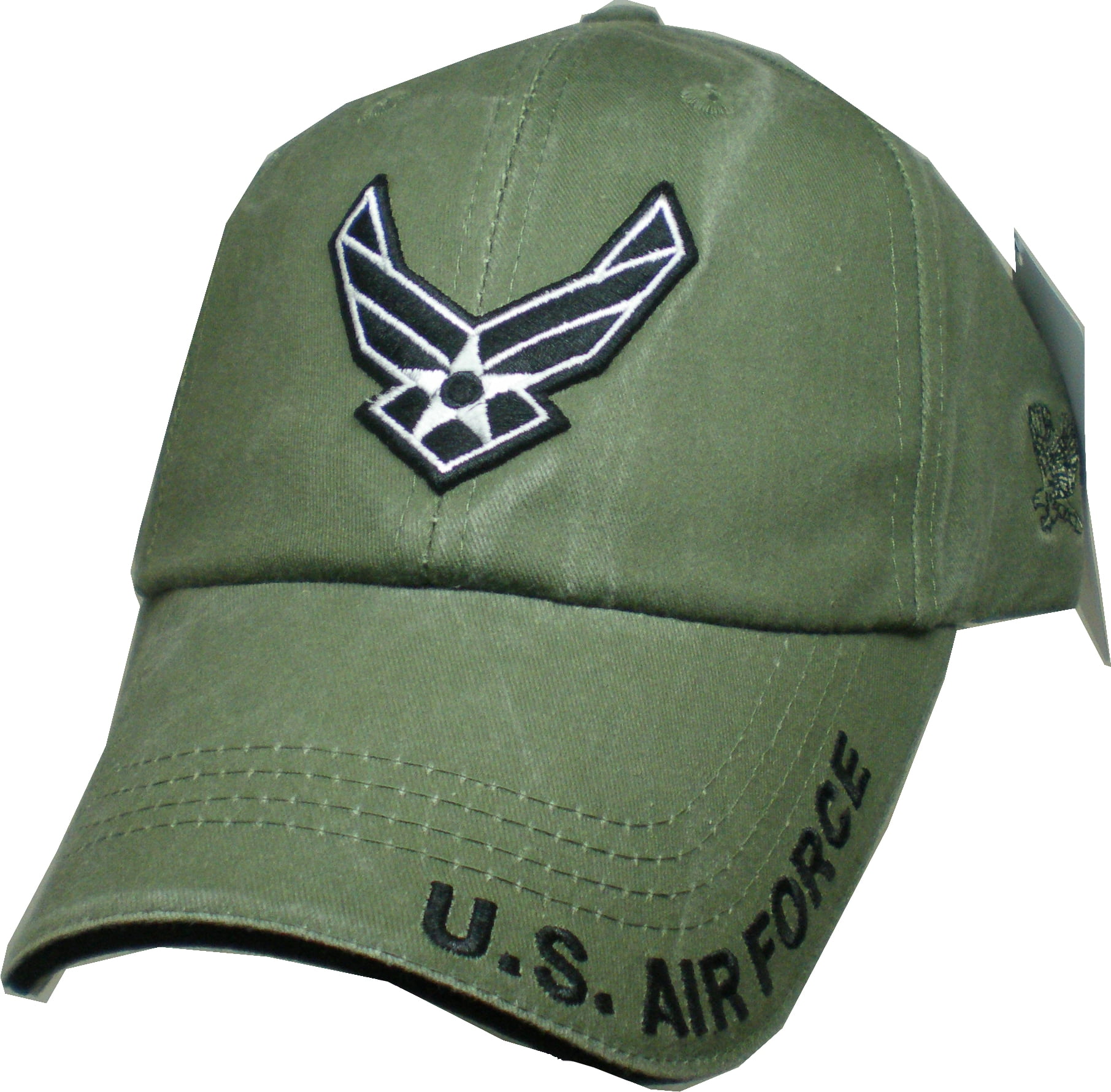 U.S. Air Force Insigna Hat - USAF Washed OD Green Baseball Cap Official ...