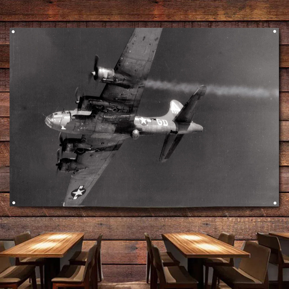 U.S. Air Force Liberator B-17 Bomber in WW II Flag Banner Wall Chart ...