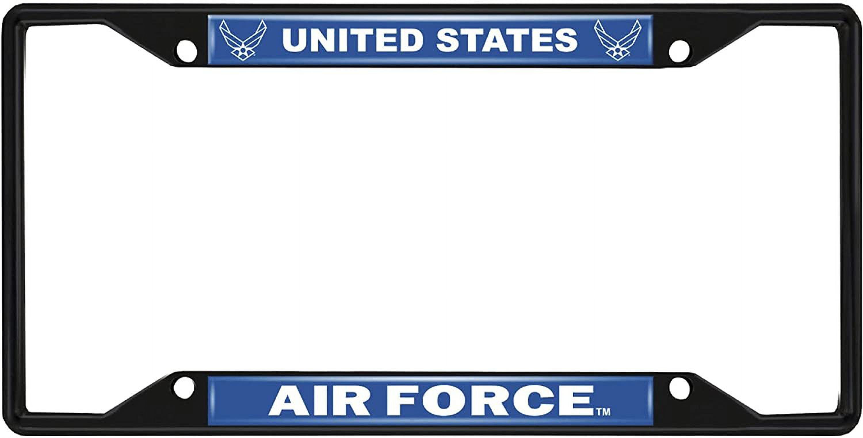 FANMATS 31293 U.S. Air Force Metal License Plate Frame Black Finish ...