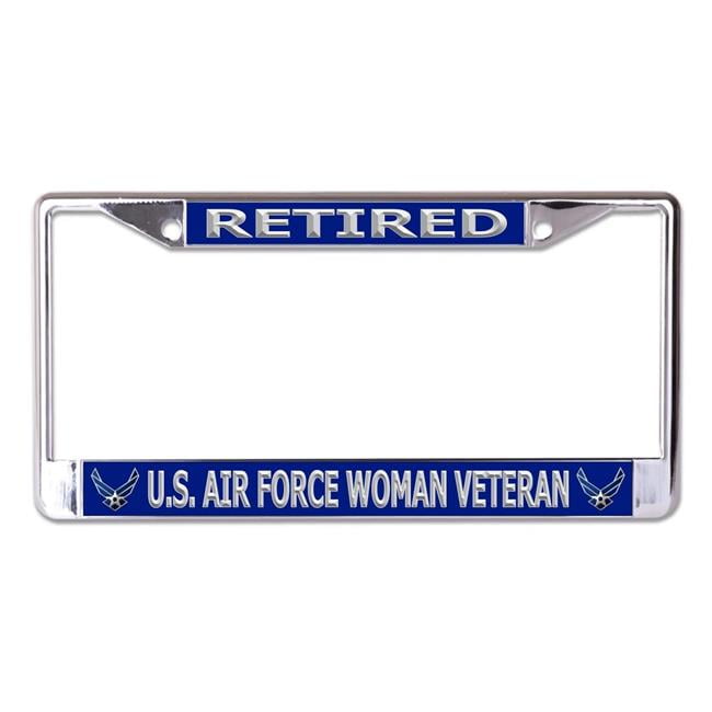 U.S. Air Force Retired Woman Veteran Chrome License Plate Frame ...
