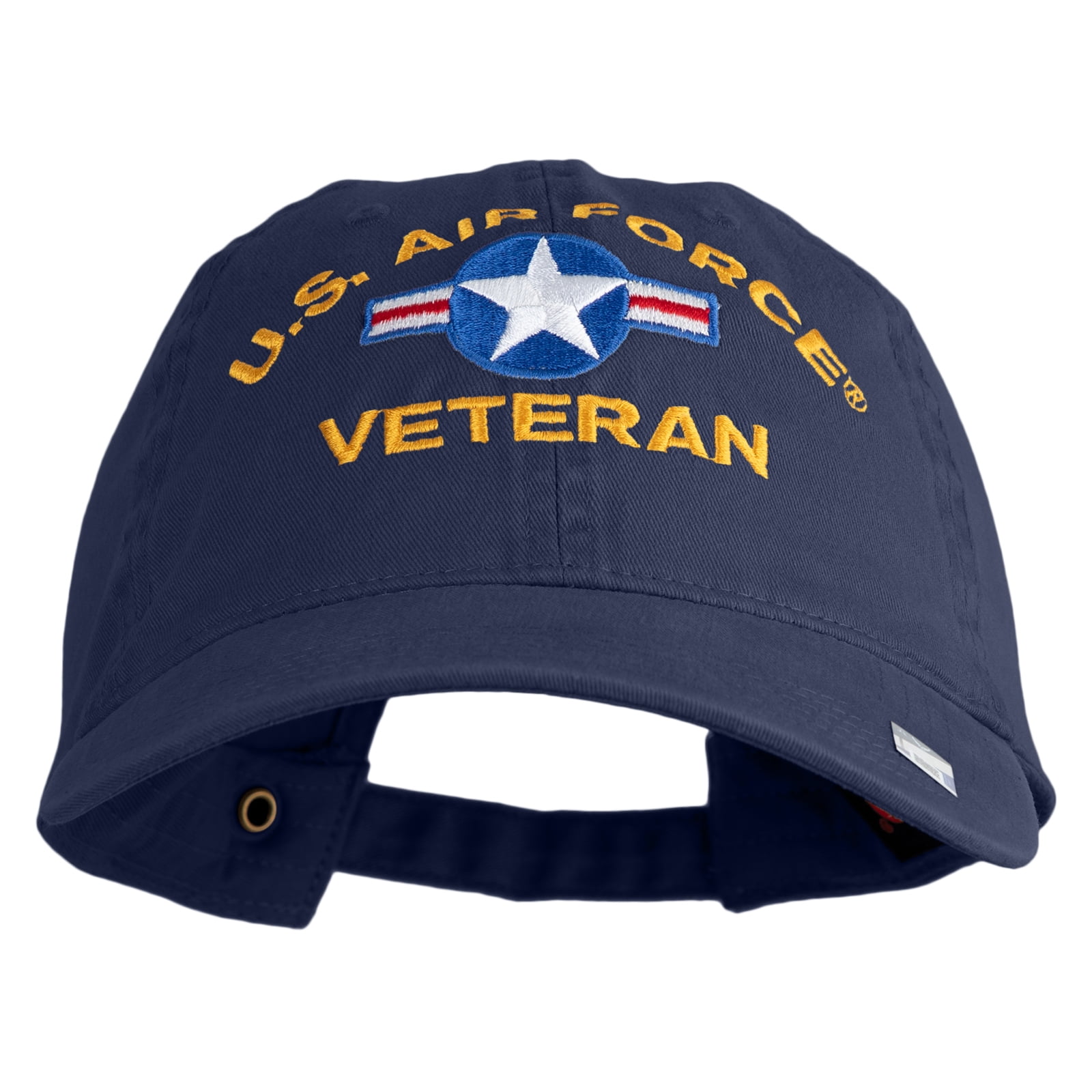 U.S. Air Force Roundel Veteran Embroidered Washed Solid Pigment Dyed ...