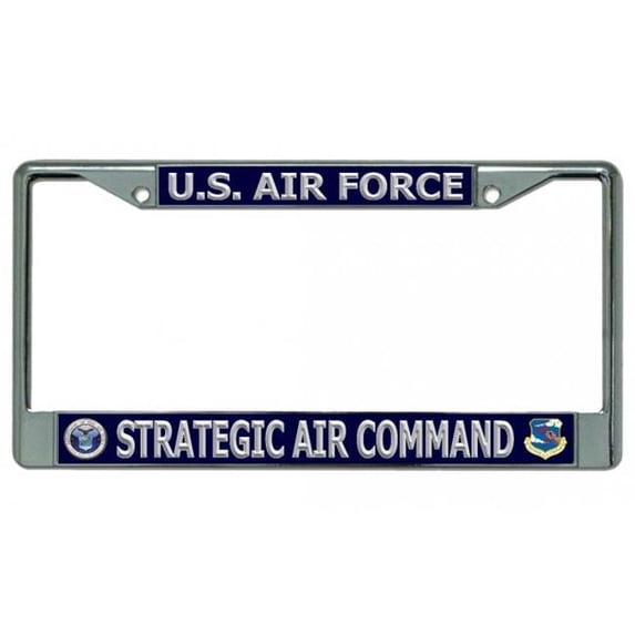 212 Main Air Force Strategic Air Command Chrome License Plate Frame, 6 ...