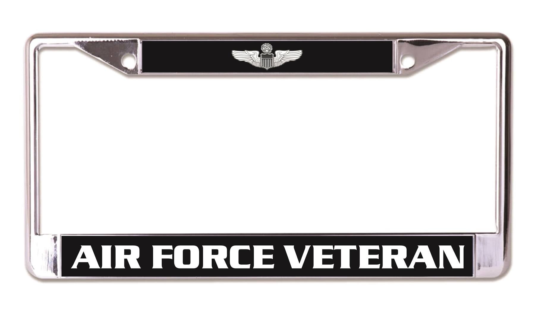 U.S. Air Force Veteran Black And White Background Chrome License Plate ...