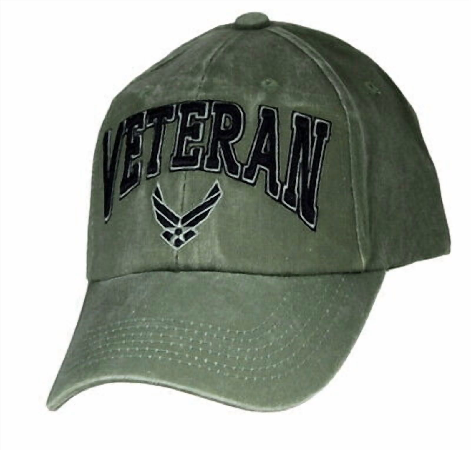 US Air Force Veteran Embroidered Olive Green Military Ball Cap ...