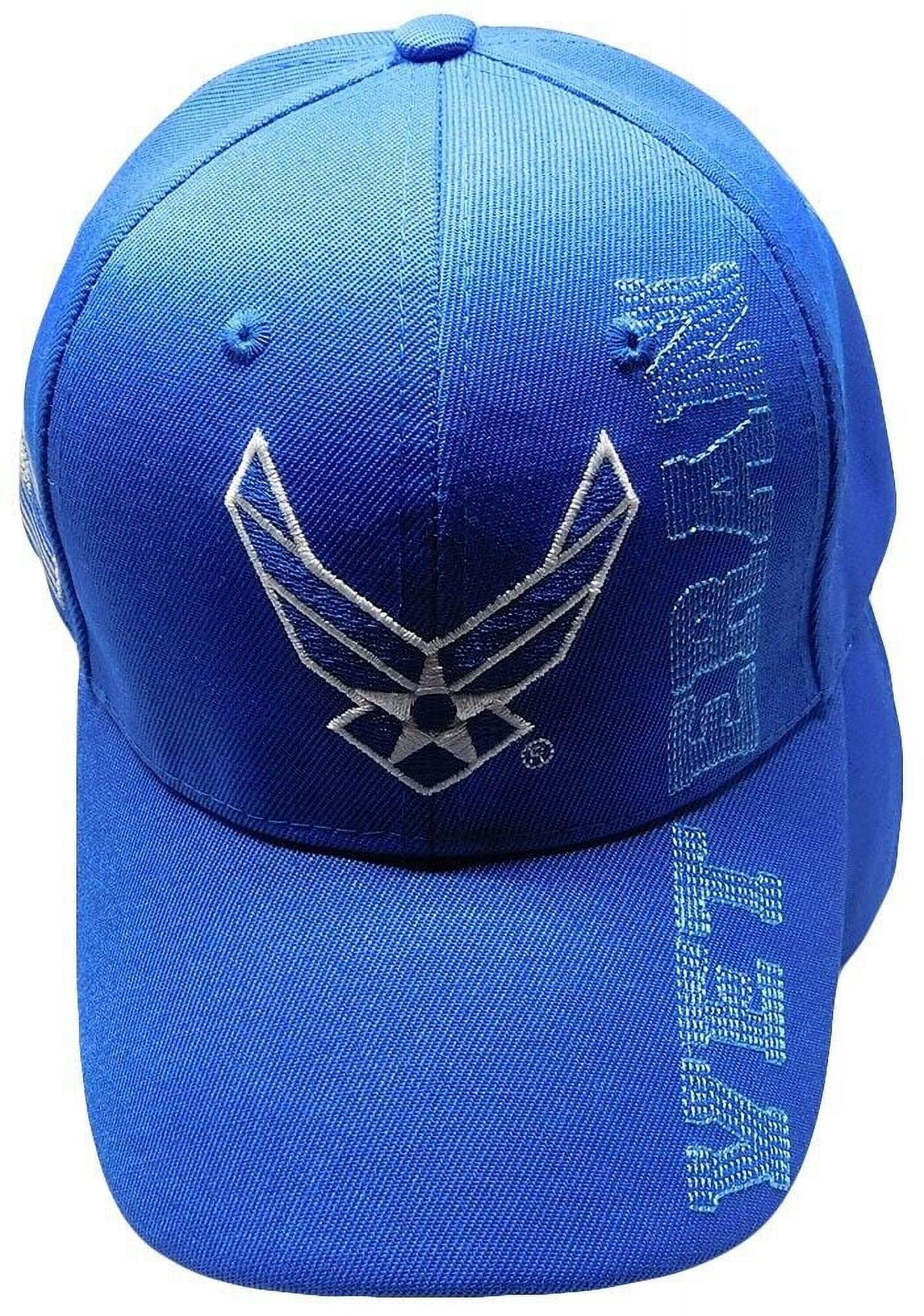 U.S. Air Force Wings Veteran Royal Blue USA Flag On Side Embroidered ...