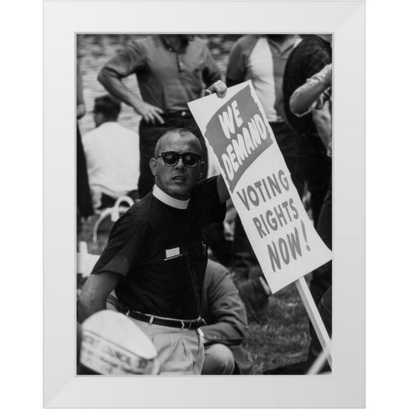 U.S. Archives 12x14 White Modern Wood Framed Museum Art Print Titled - Civil Rights March on ...