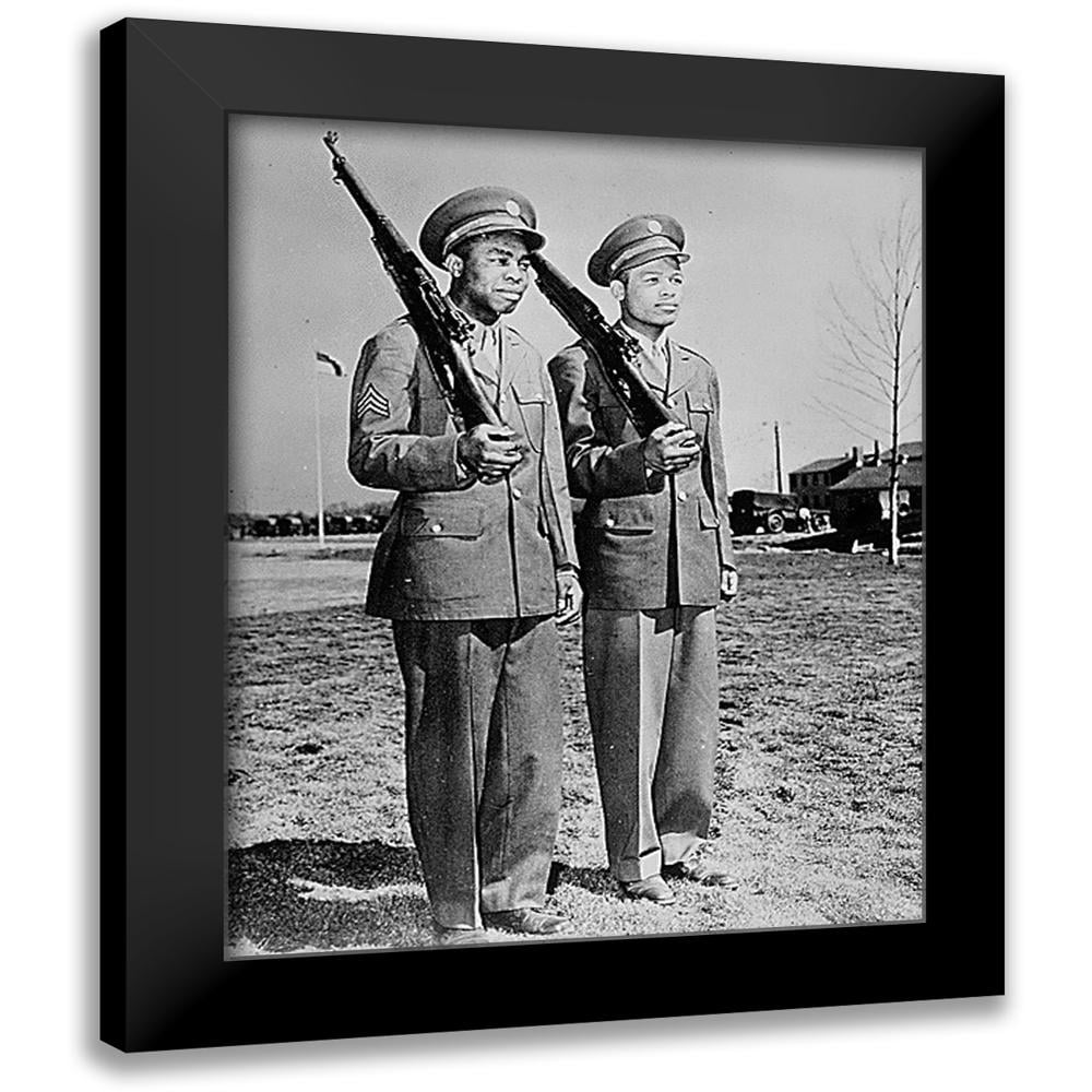U.S. Archives 20x24 Black Modern Framed Museum Art Print Titled - WWII Jackie Wilson (left) and ...