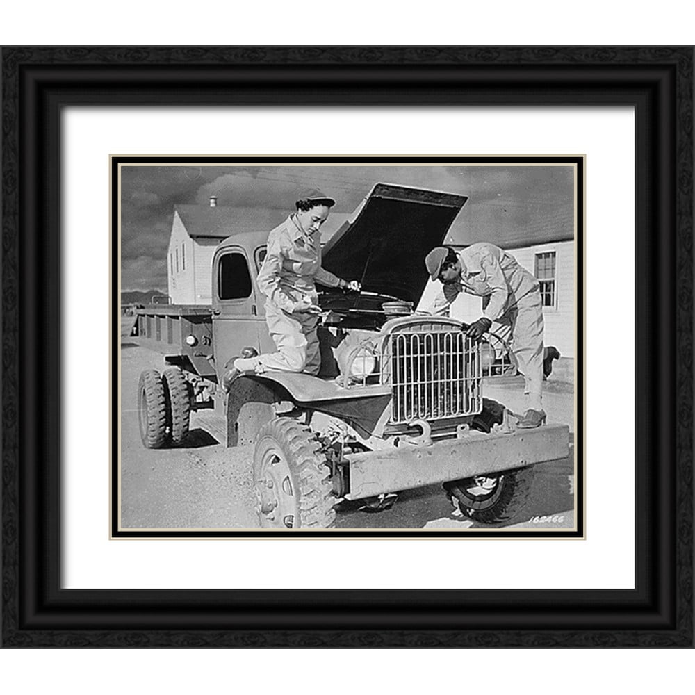 U.S. Archives 32x26 Black Ornate Wood Framed with Double Matting Museum Art Print Titled - WWII ...