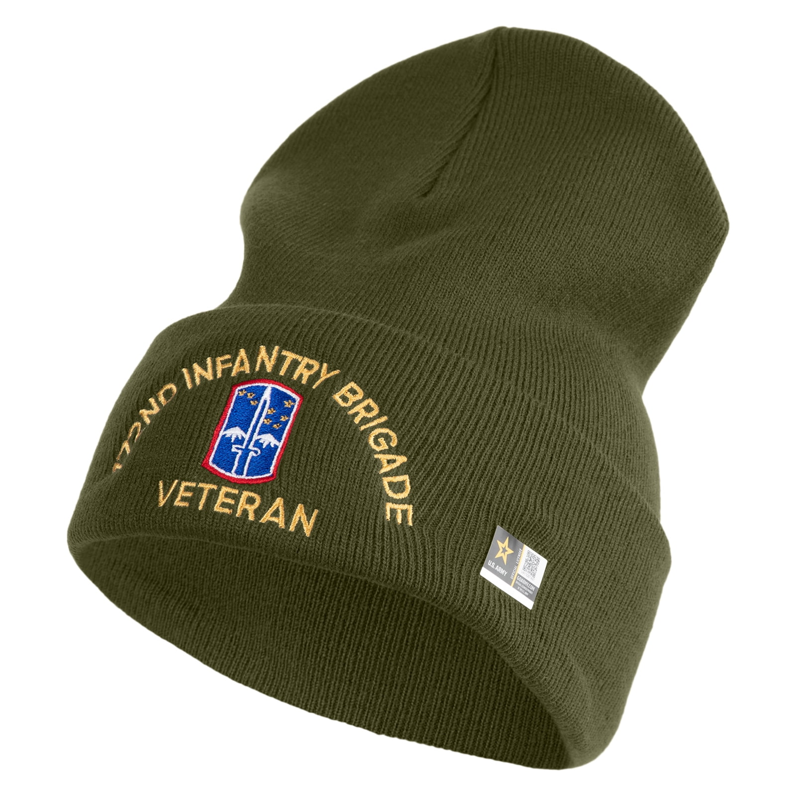 U.S. Army 172nd Infantry Brigade Logo Embroidered 12 Inch Solid Knit ...