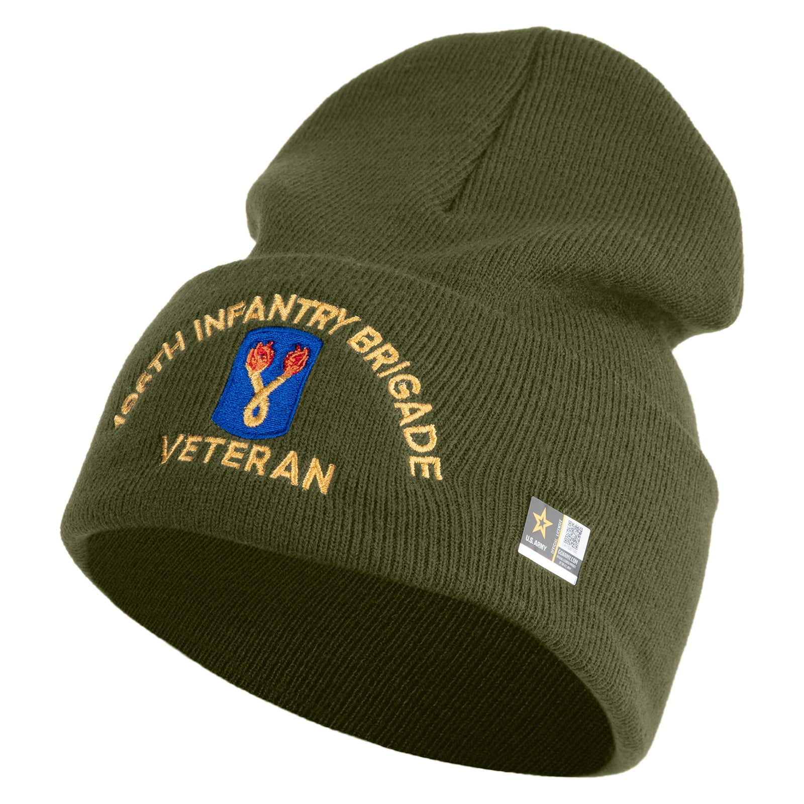 U.S. Army 196th Infantry Brigade Logo Embroidered 12 Inch Solid Knit ...