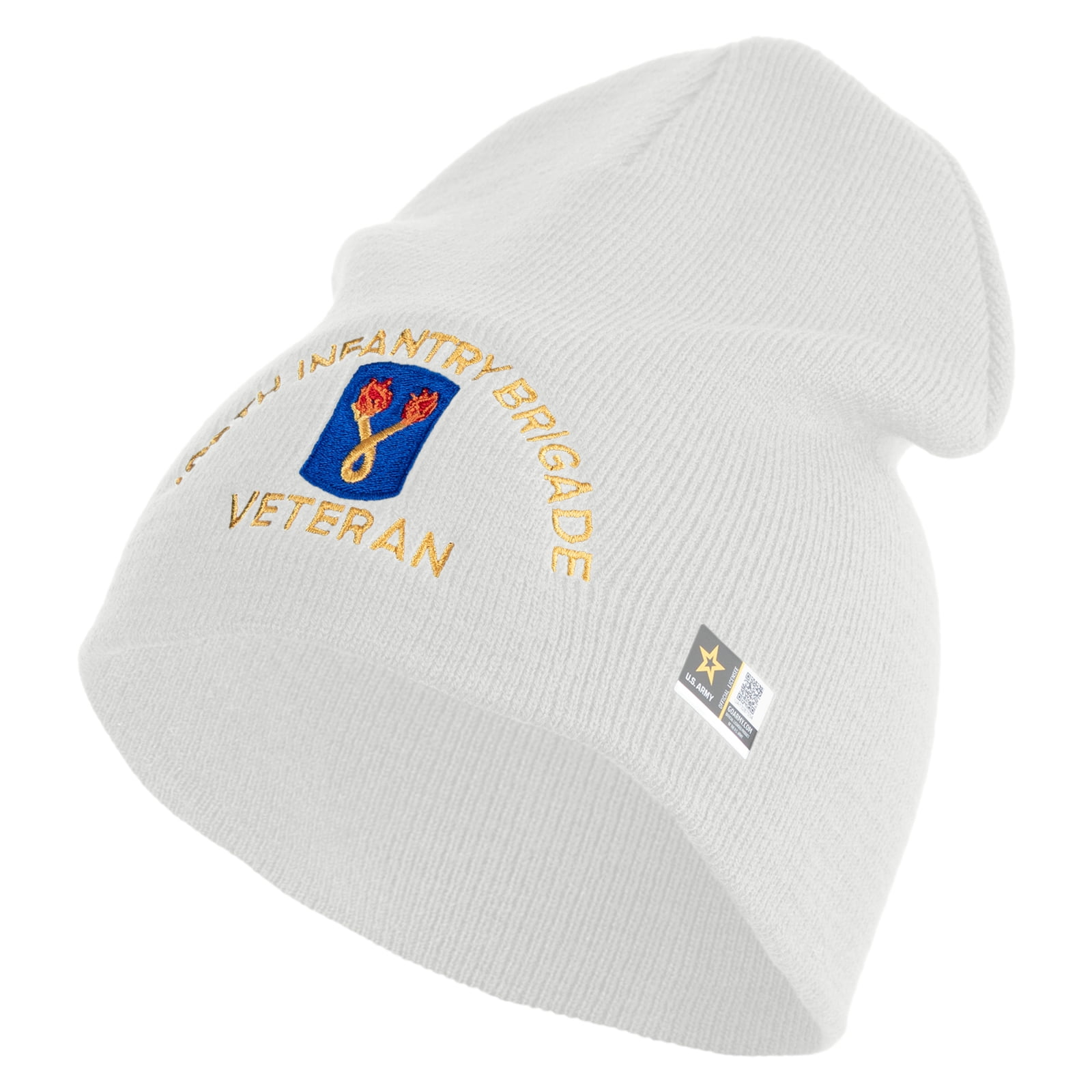 U.S. Army 196th Infantry Brigade Symbol Embroidered 8 Inch Solid Knit ...