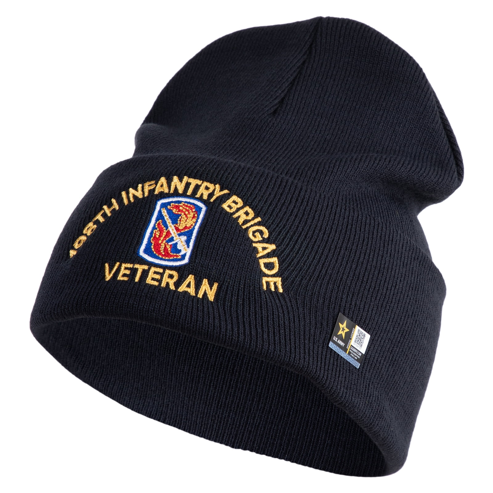 U.S. Army 198th Infantry Brigade Logo Embroidered 12 Inch Solid Knit ...
