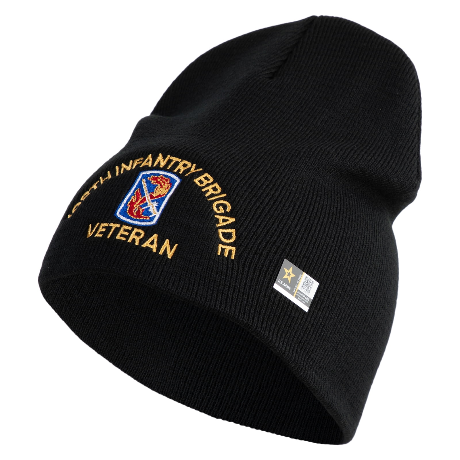 U.S. Army 198th Infantry Brigade Symbol Embroidered 8 Inch Solid Knit ...
