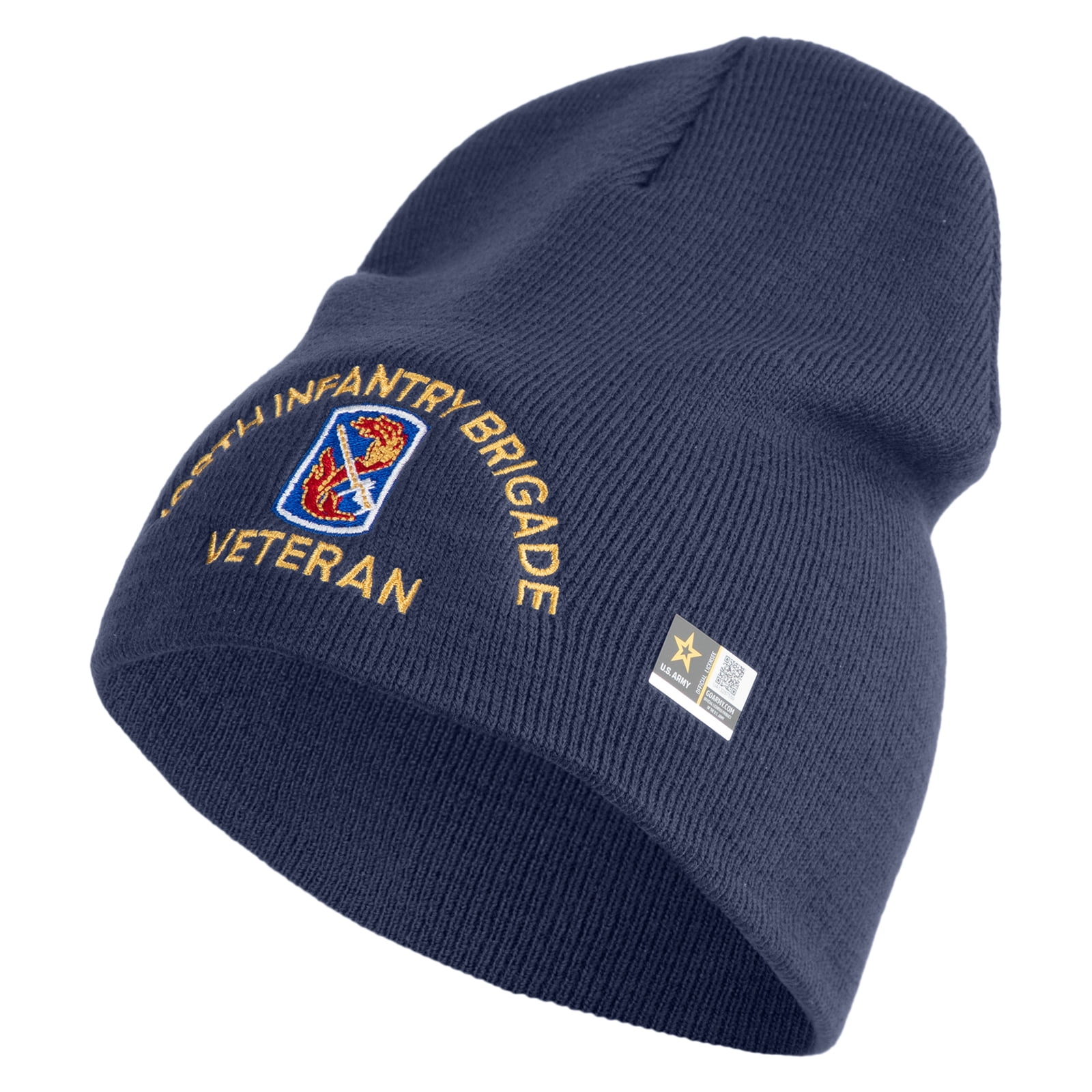 U.S. Army 198th Infantry Brigade Symbol Embroidered 8 Inch Solid Knit ...