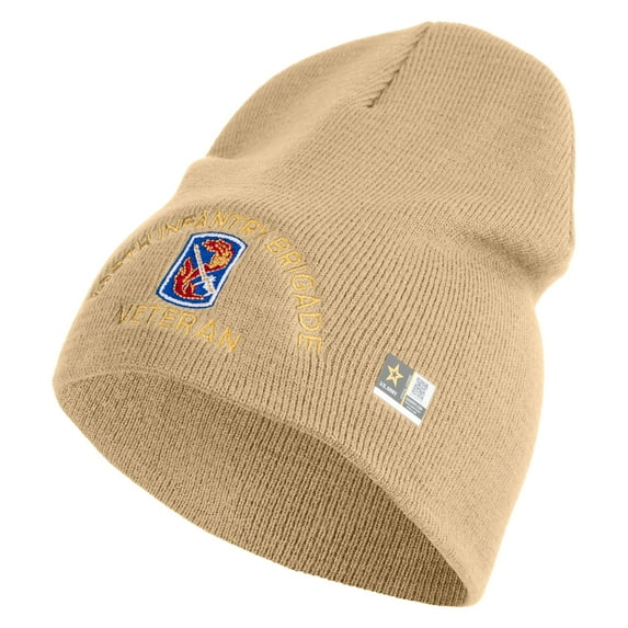 U.S. Army 198th Infantry Brigade Symbol Embroidered 8 Inch Solid Knit ...