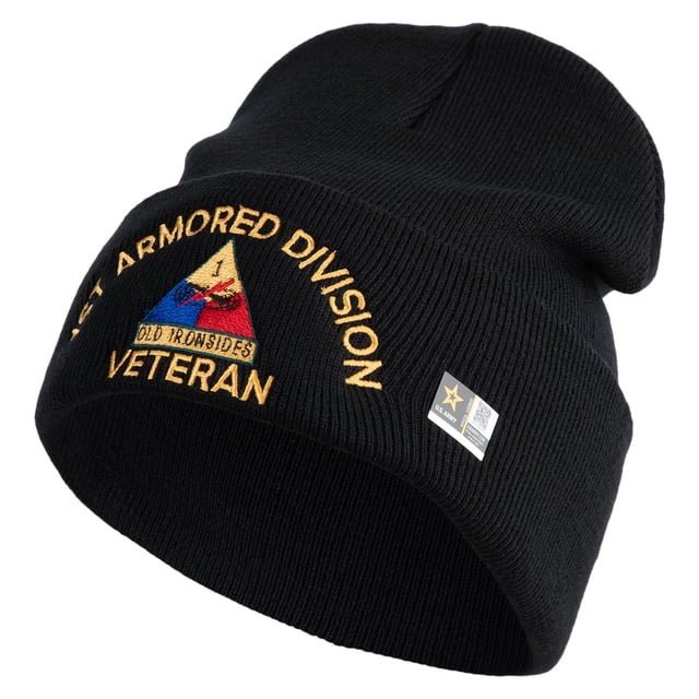 U.S. Army 1st Armored Division Logo Embroidered 12 Inch Solid Knit Cuff ...