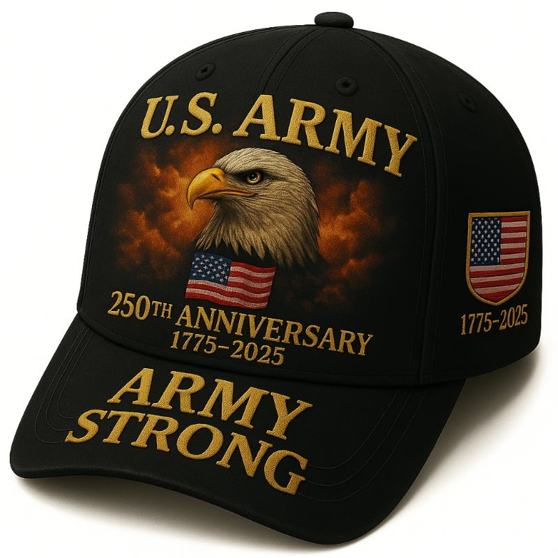 U.S. Army 250th Anniversary 1775-2025 Army Strong Embroidered Baseball ...