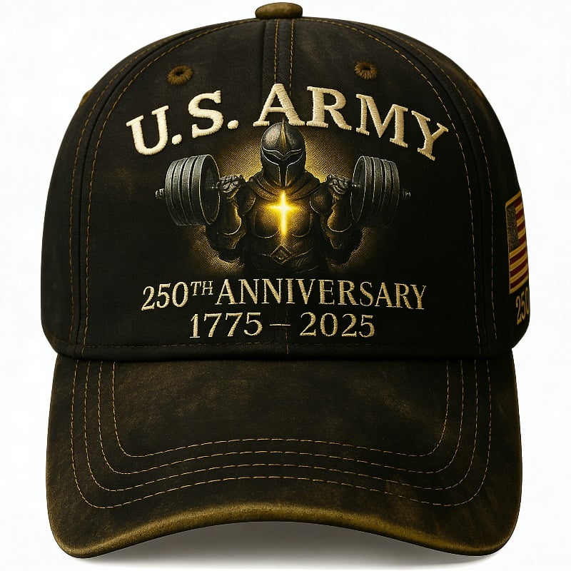 U.S. Army 250th Anniversary 17752025 Cap: Armored Figure Lifting ...