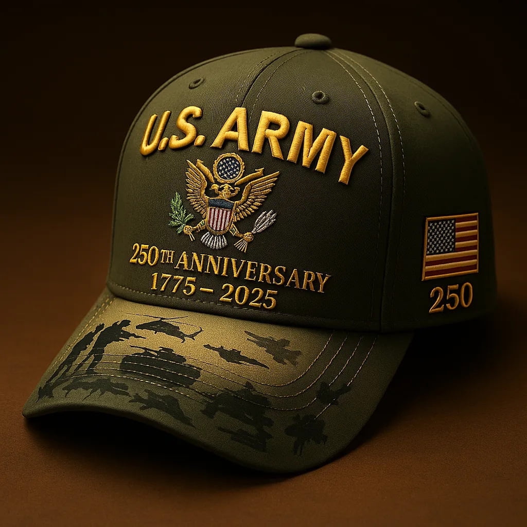U.S. Army 250th Anniversary Baseball Cap, Adjustable Embroidered ...