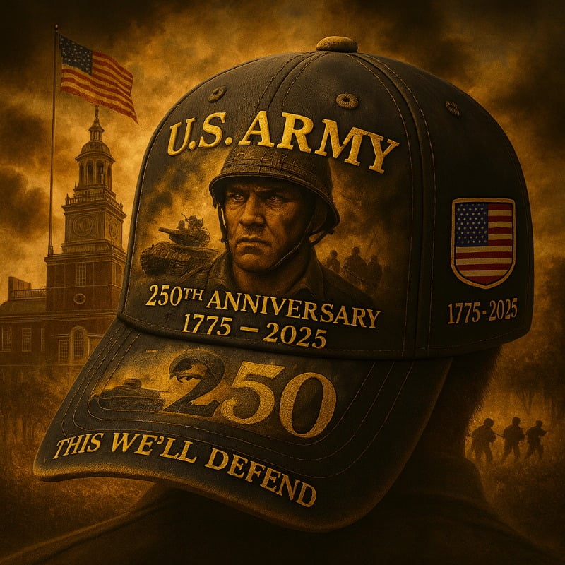 U.S. Army 250th Anniversary Commemorative Cap 1775-2025 Soldier & Tank ...