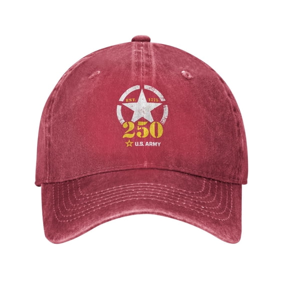 U.S. Army 250th Anniversary Emblem Logo Adult Adjustable Classic Washed ...