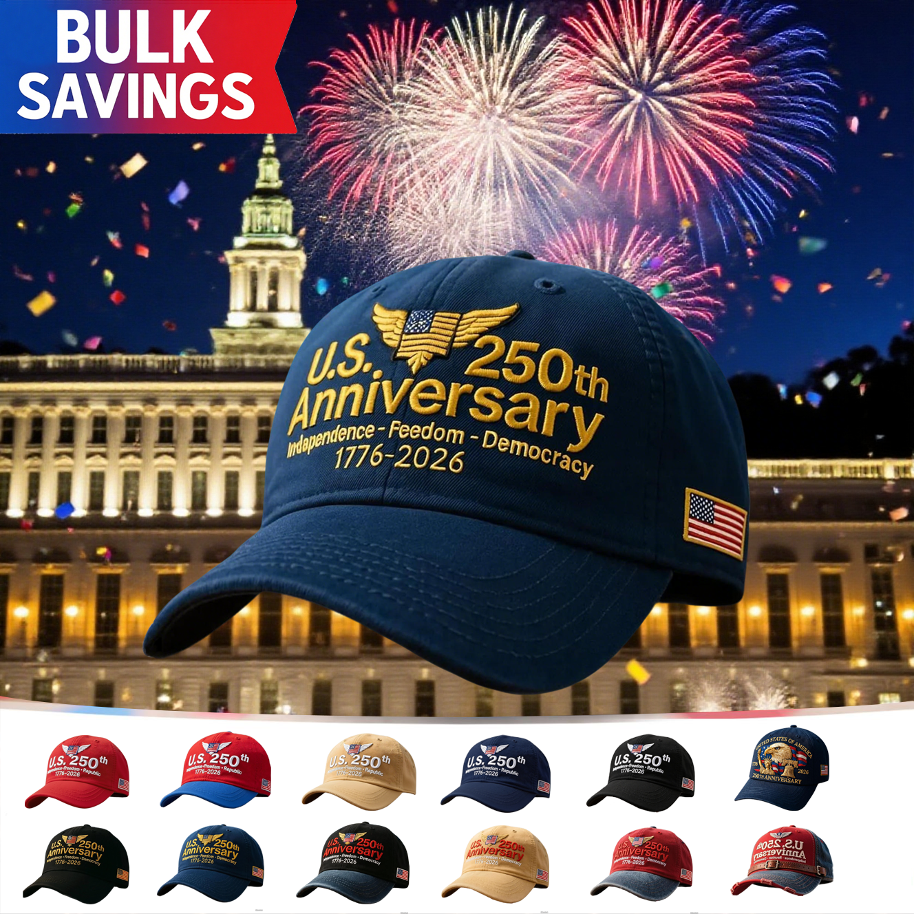 U.S. Army 250th Anniversary Hat Patriotic Baseball Cap Adjustable ...