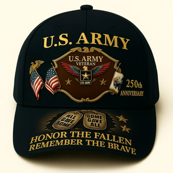 U.S. Army 250th Anniversary Veteran Cap: All Gave Some Some Gave All ...