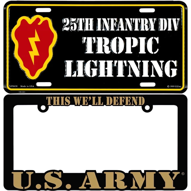 U.S. Army 25th Infantry Division License Plate with Frame - Walmart ...