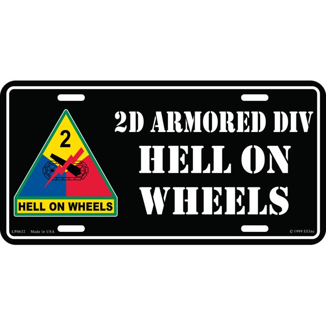 U.S. Army 2nd Armored Division License Plate - Walmart Business Supplies