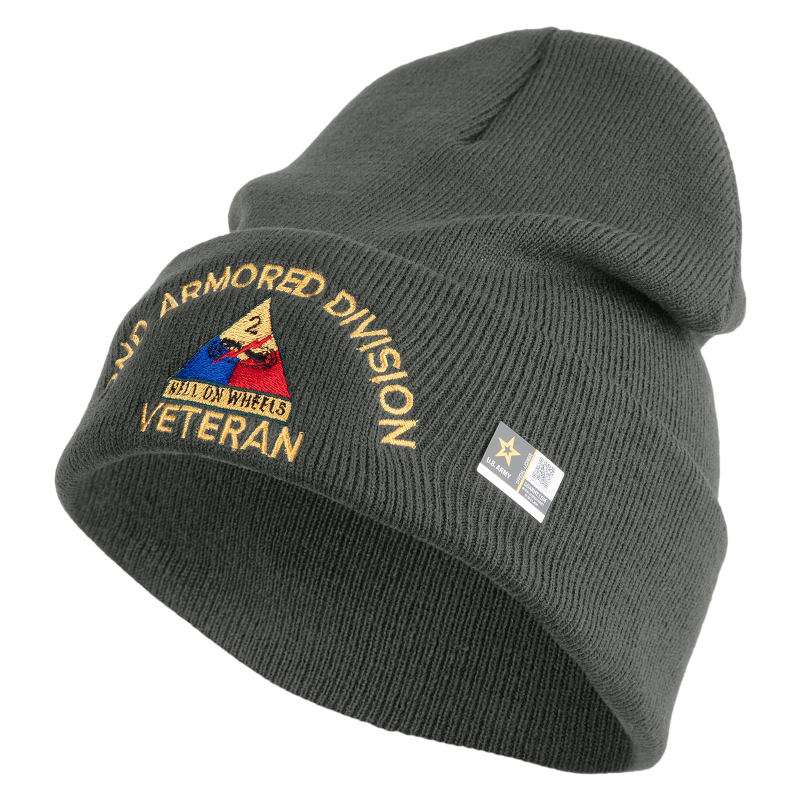 U.S. Army 2nd Armored Division Logo Embroidered 12 Inch Solid Knit Cuff ...