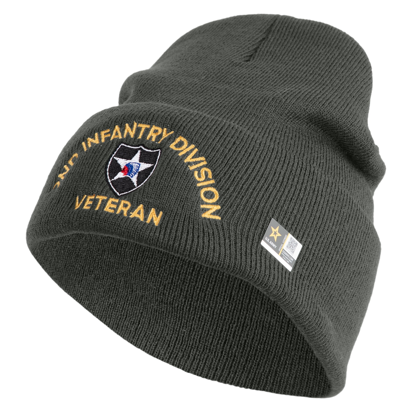 U.S. Army 2nd Infantry Division Logo Embroidered 12 Inch Solid Knit ...