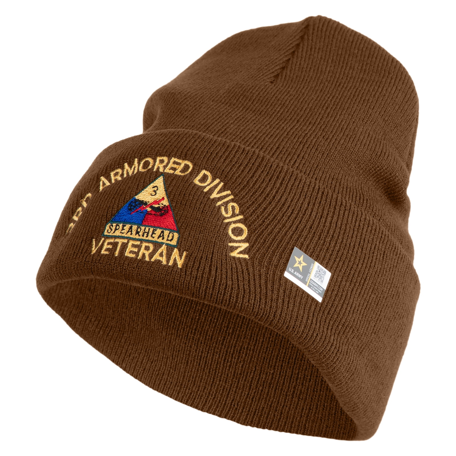 U.S. Army 3rd Armored Division Logo Embroidered 12 Inch Solid Knit Cuff ...