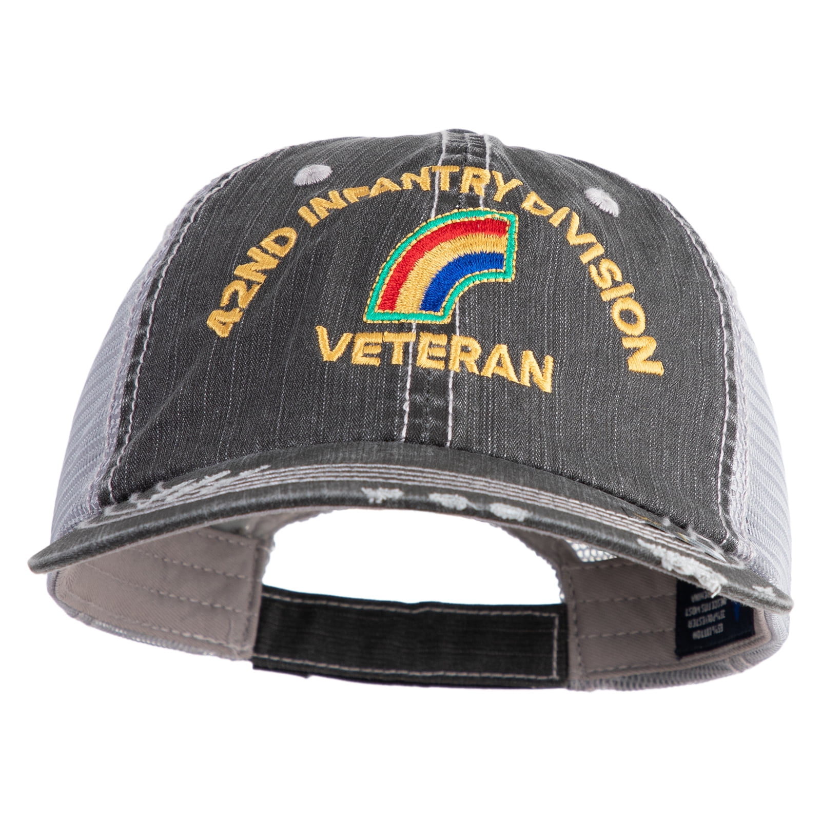 U.S. Army 42nd Infantry Division Embroidered Low Profile Special Cotton Mesh Cap - Black OSFM ...