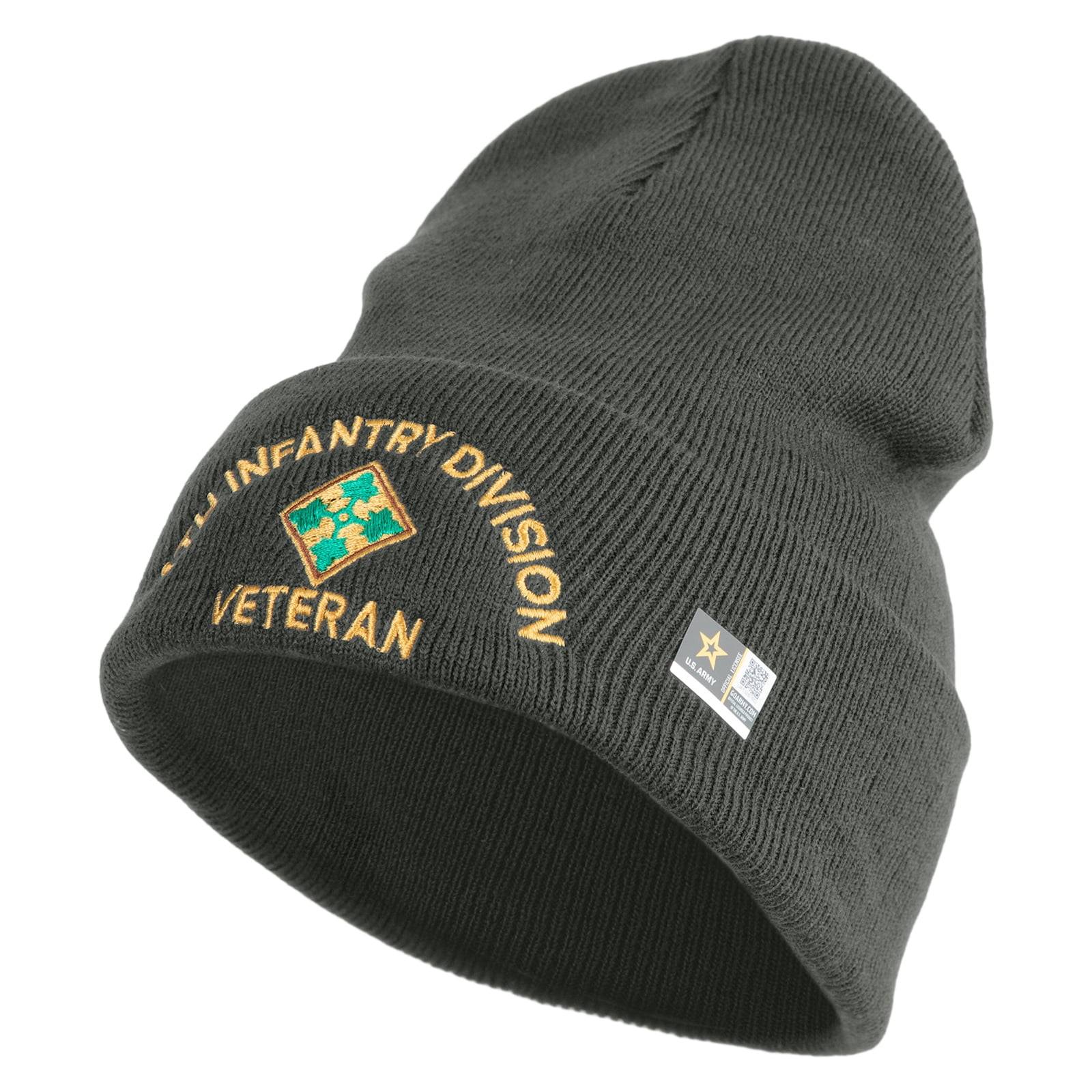 U.S. Army 4th Infantry Division Logo Embroidered 12 Inch Solid Knit ...