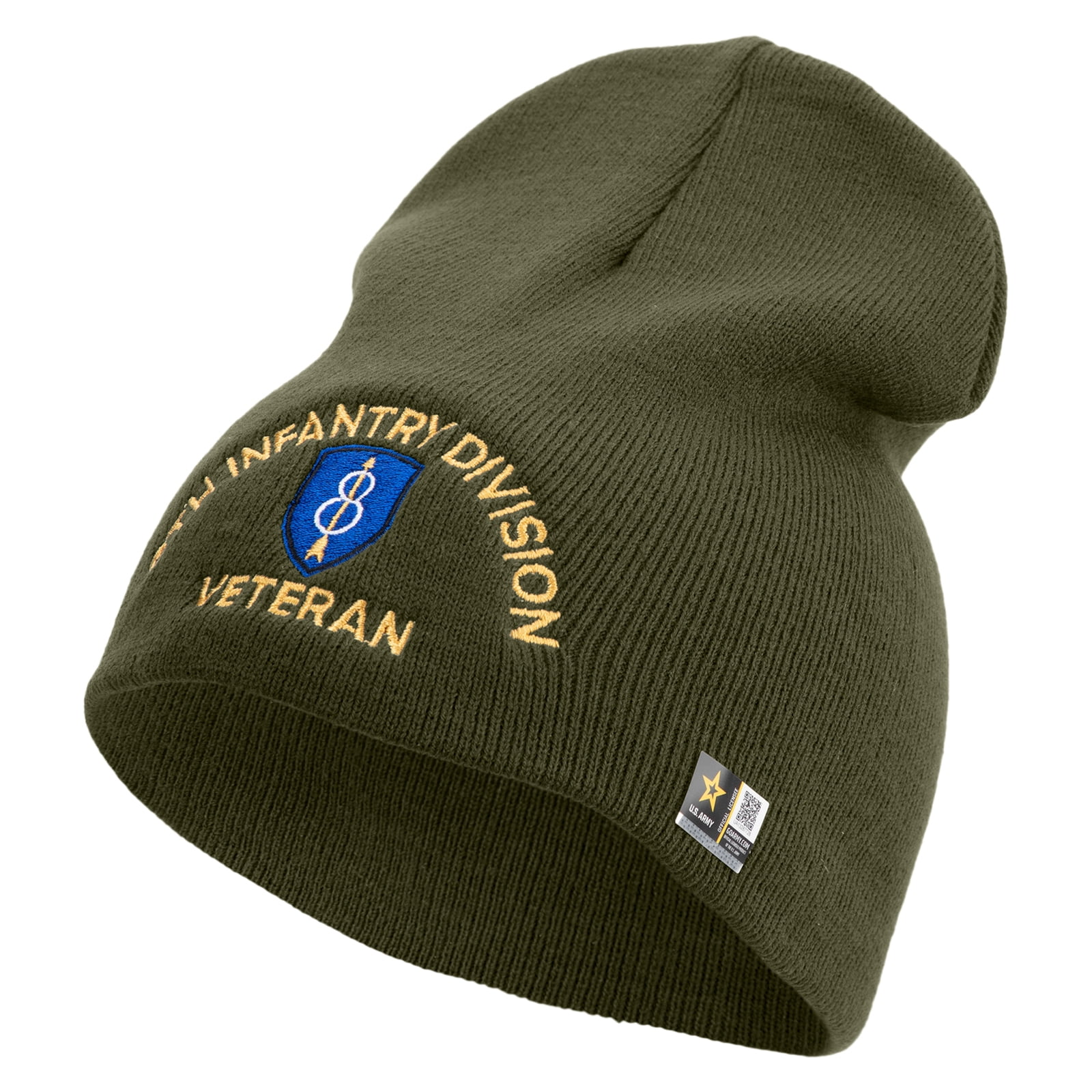 U.S. Army 8th Infantry Division Symbol Embroidered 8 Inch Solid Knit ...