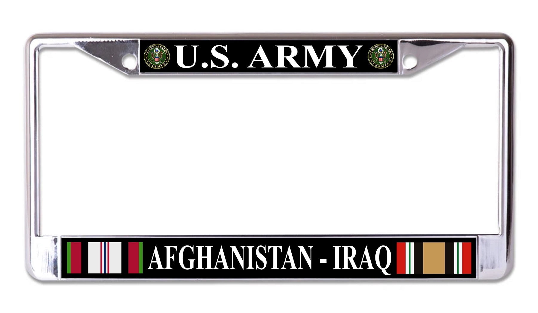 U.S. Army Afghanistan Iraq Chrome License Plate Frame - Walmart.com